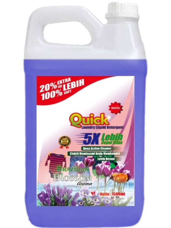 Jual Quick liquid detergen laundry, detergen cair, detergent matic 5 ...