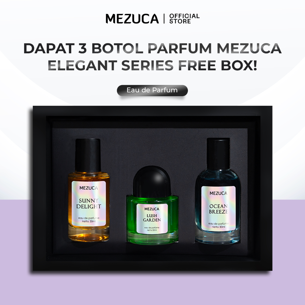 Jual Dapat 3 Botol Parfum Mezuca 30mL Elegant Series Gratis Box EDP ...