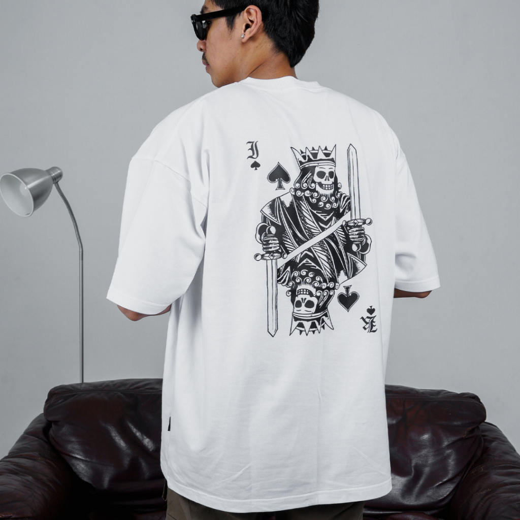 Jual IRISH KELLY T-SHIRT OVERSIZE HEAVYWEIGHT 16s SPADE KING WHITE 240 ...