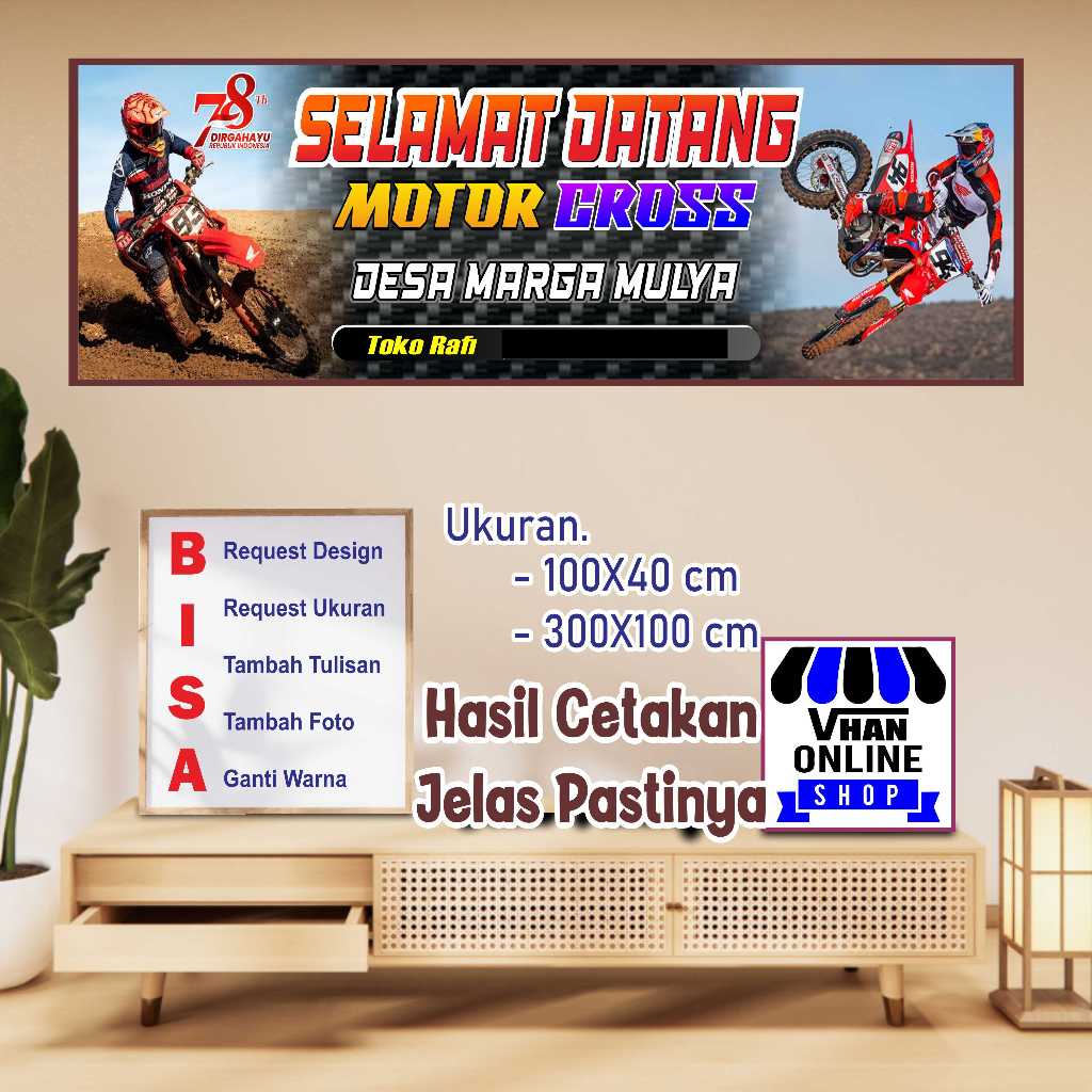 Jual Cetak Spanduk Banner Kontes Balap Motor Cross bagus bb | Shopee ...