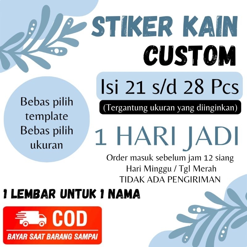Jual Stiker Kain Stiker Baju Label Nama Baju Sablon Setrika Isi 21 - 28 ...