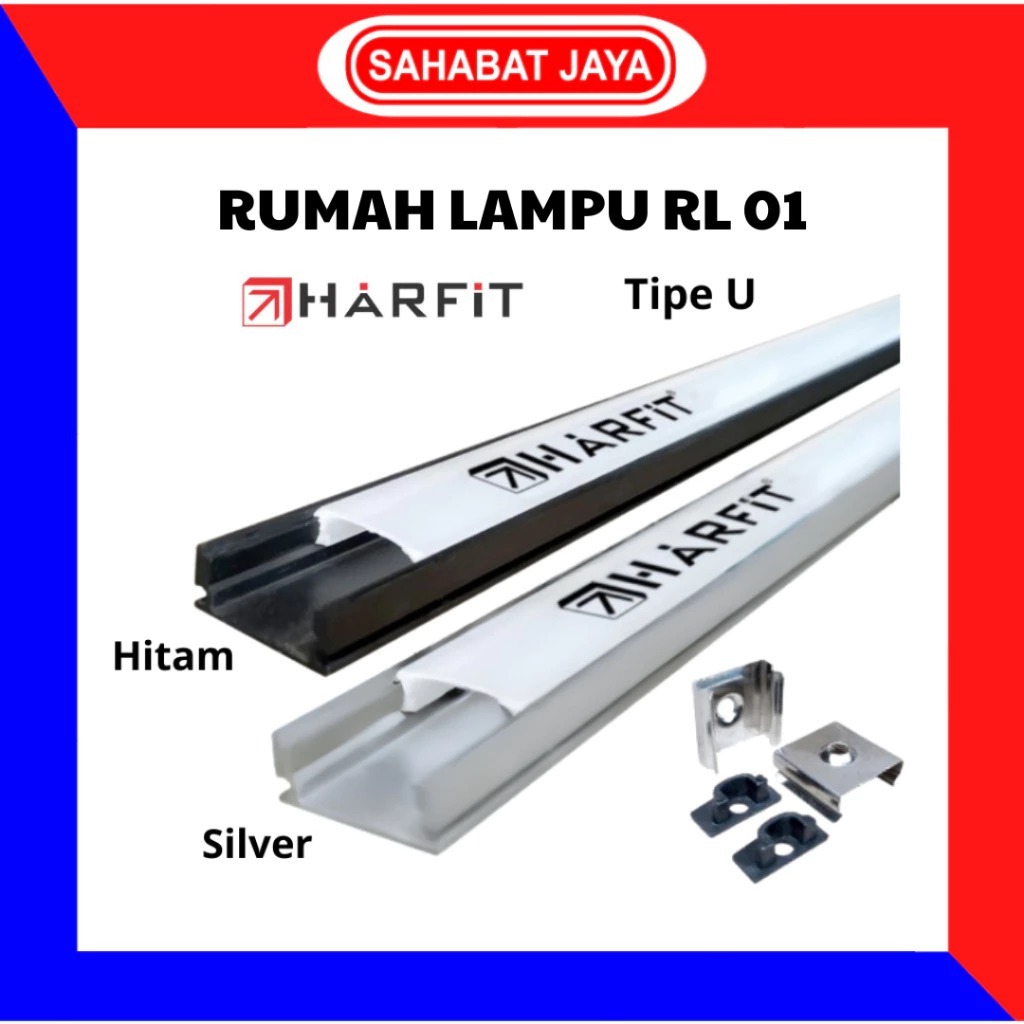Jual HARFIT Rulam 01 Cover Rumah Lampu Aluminium Kap Led Strip Tipe U ...