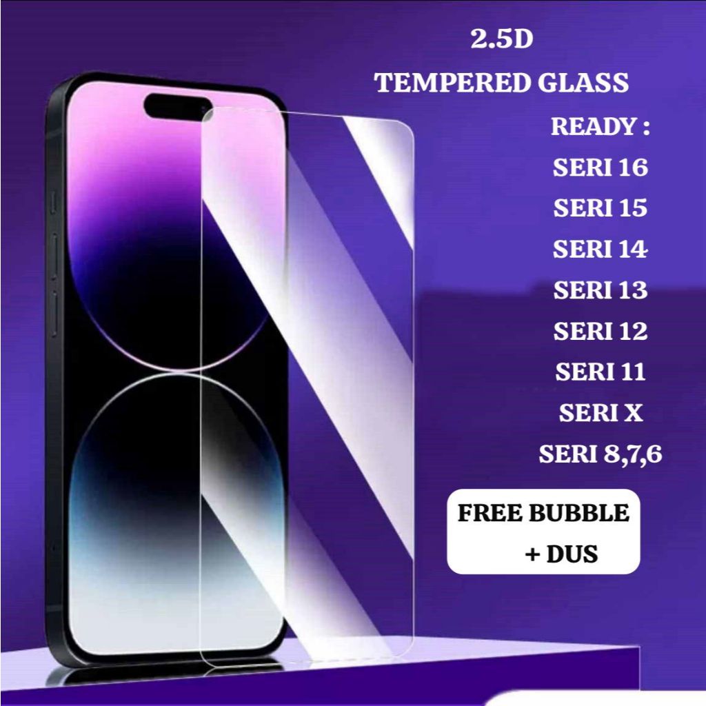 Jual Tempered Glass Bening / Clear Iphone 16 Promax 16 16e 15 Pro 15 14 Plus Pro 13 mini 13 ...