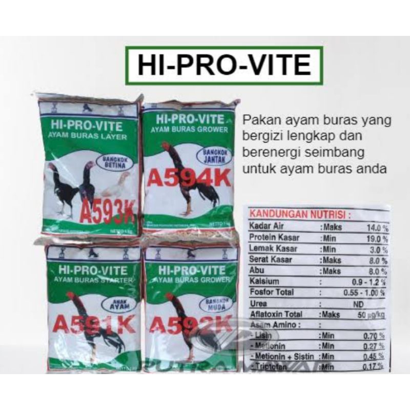 Jual 591/592/594 Hi Pro Vite 15 Pack Pakan Ayam Bangkok | Shopee Indonesia