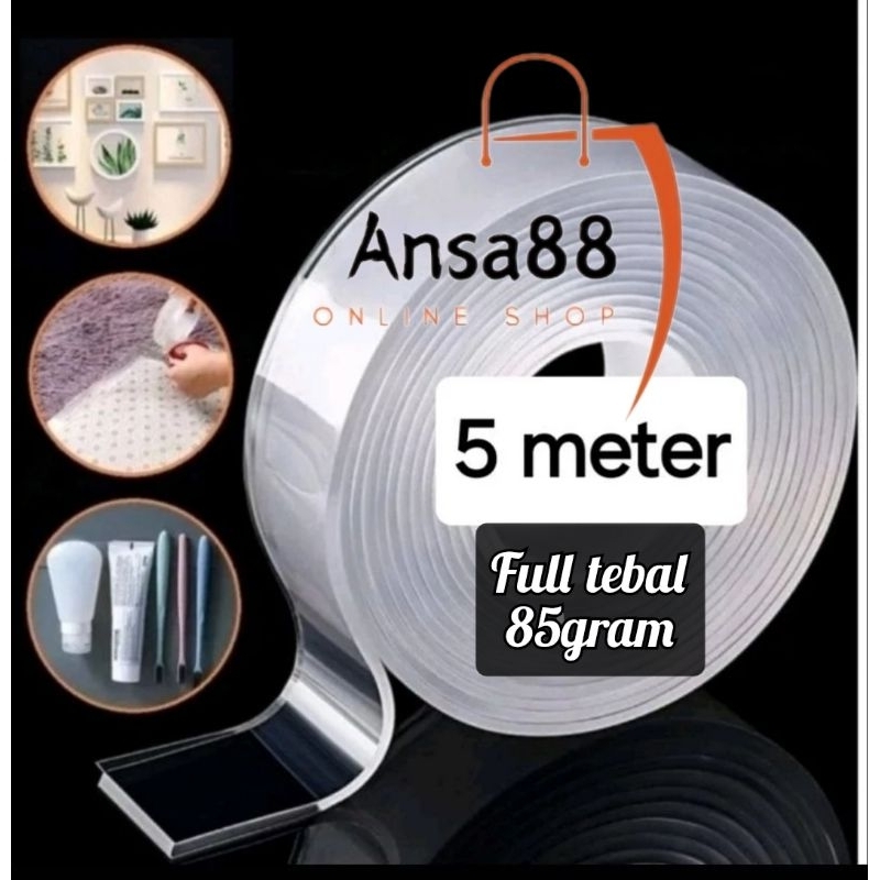 Jual [ANSA88] 5M 3M Nano double tape bening panjang 3 meter 5 meter ...