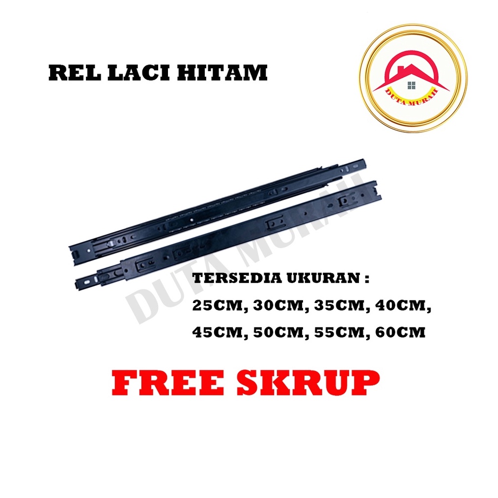 Jual Hemat 25 Produk Musim Ini Rel Laci Hitam 6 Cm 1 set 2 pcs Double Track Mapla Full Extention ...