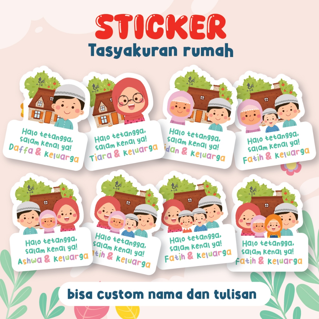 Jual Sticker Tasyakuran Pindah Rumah Keluarga Sticker Bento tasyakuran ...