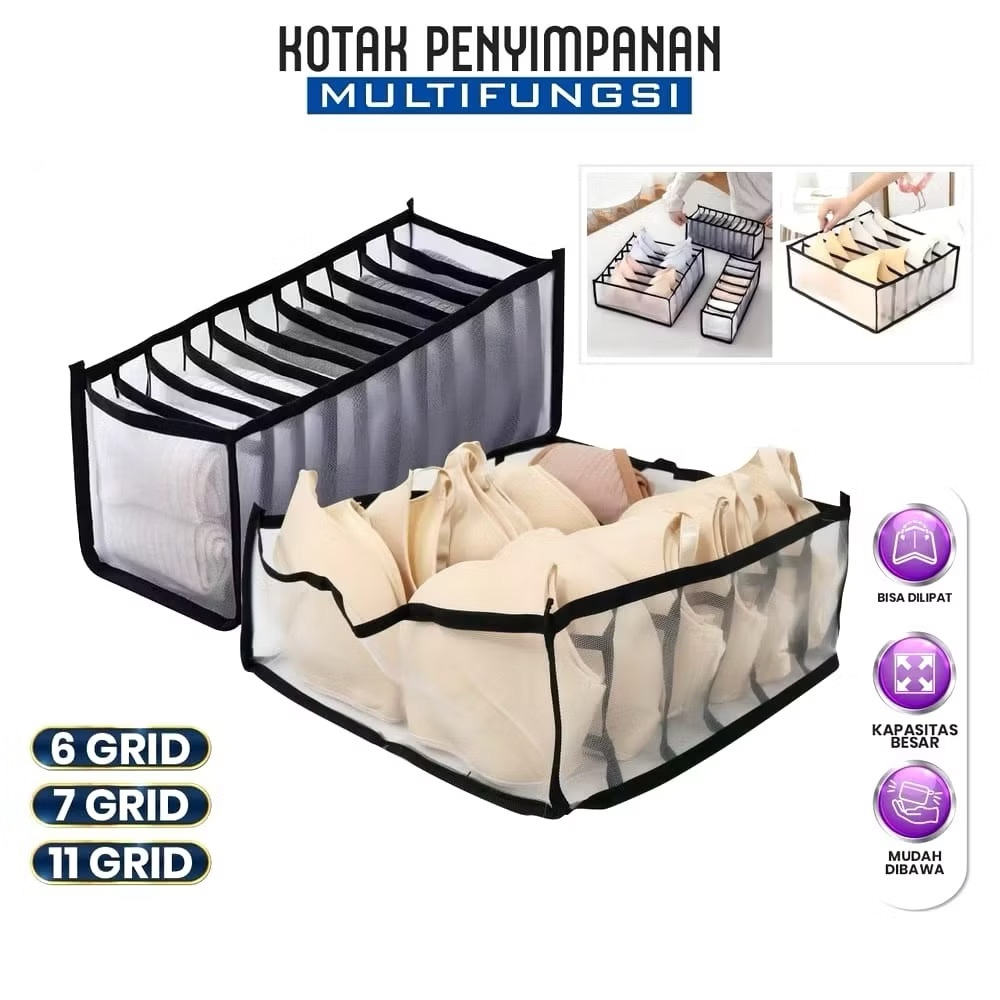 Jual Box Sekat Lemari Kotak Penyimpanan Pakaian Sekat Bra CD Kotak ...