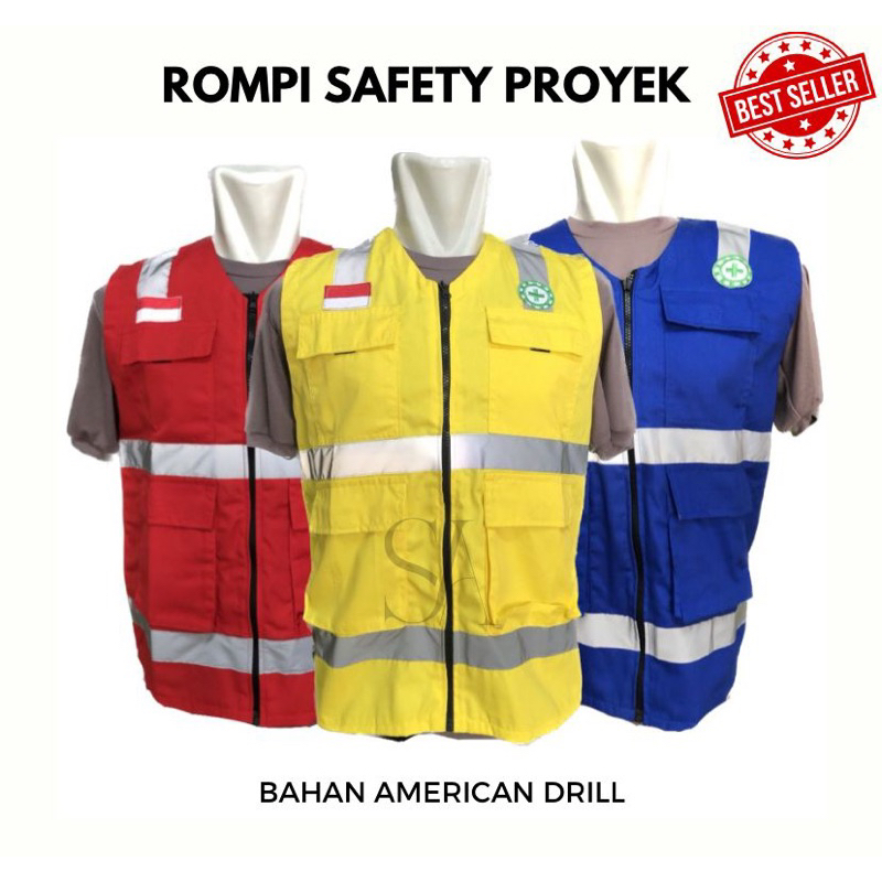Jual Rompi Safety K3 | Rompi Proyek Kerja Lapangan Bahan Drill Ready ...