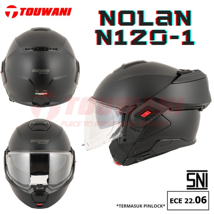 Jual Helm Modular Nolan N120 N 120-1 Classic Gloss Black | Shopee Indonesia