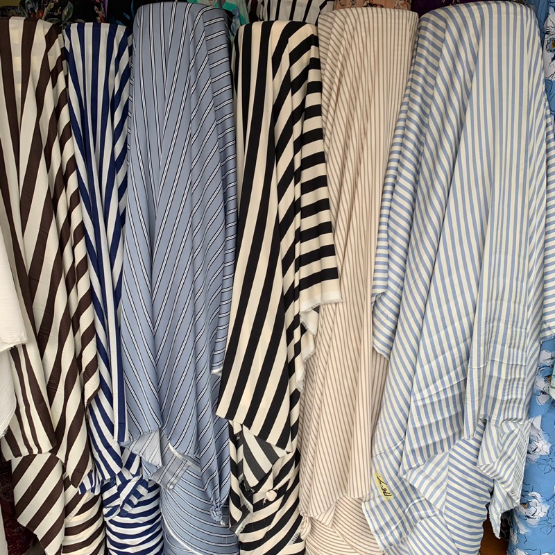 Jual kain silk salur - kain crepe motif salur - kain satin crepe salur ...