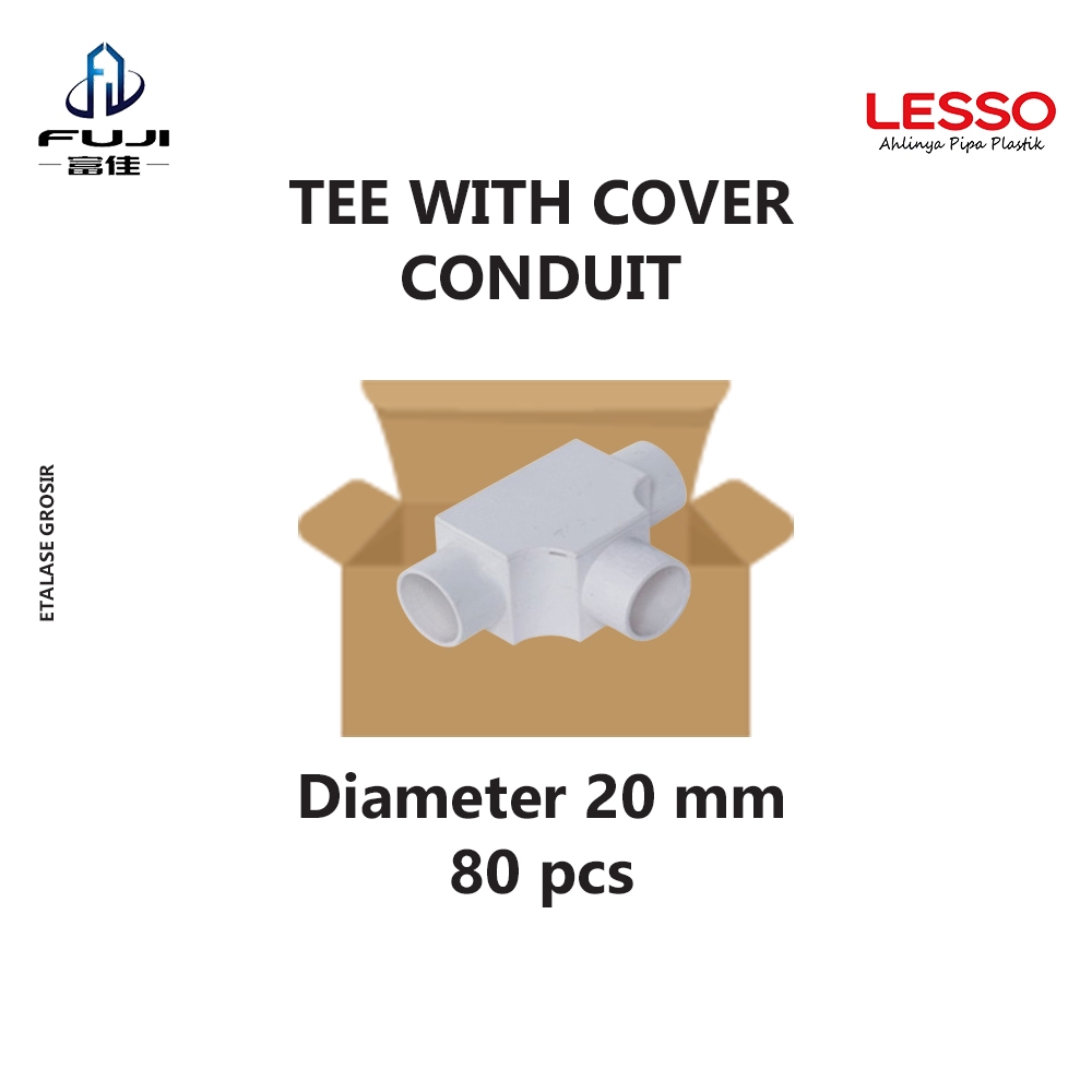Jual Lesso PVC Conduit Tee dengan Penutup / Sambungan Pipa T Cover ...