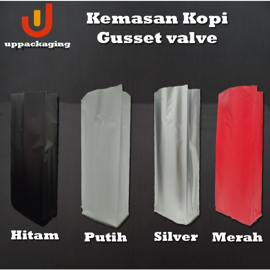 Jual Kemasan Kopi 1Kg Hitam Putih Gusset Premium Quad Seal Aluminium ...