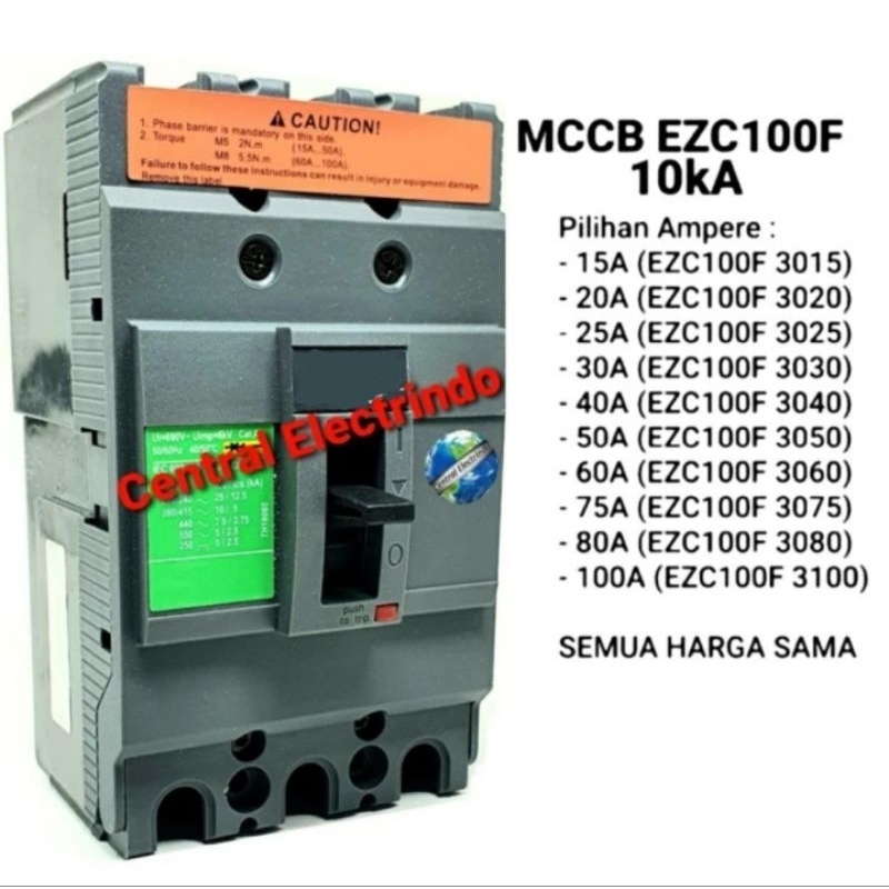 Jual MCCB EZC100F 3P 10kA 415VAC. | Shopee Indonesia