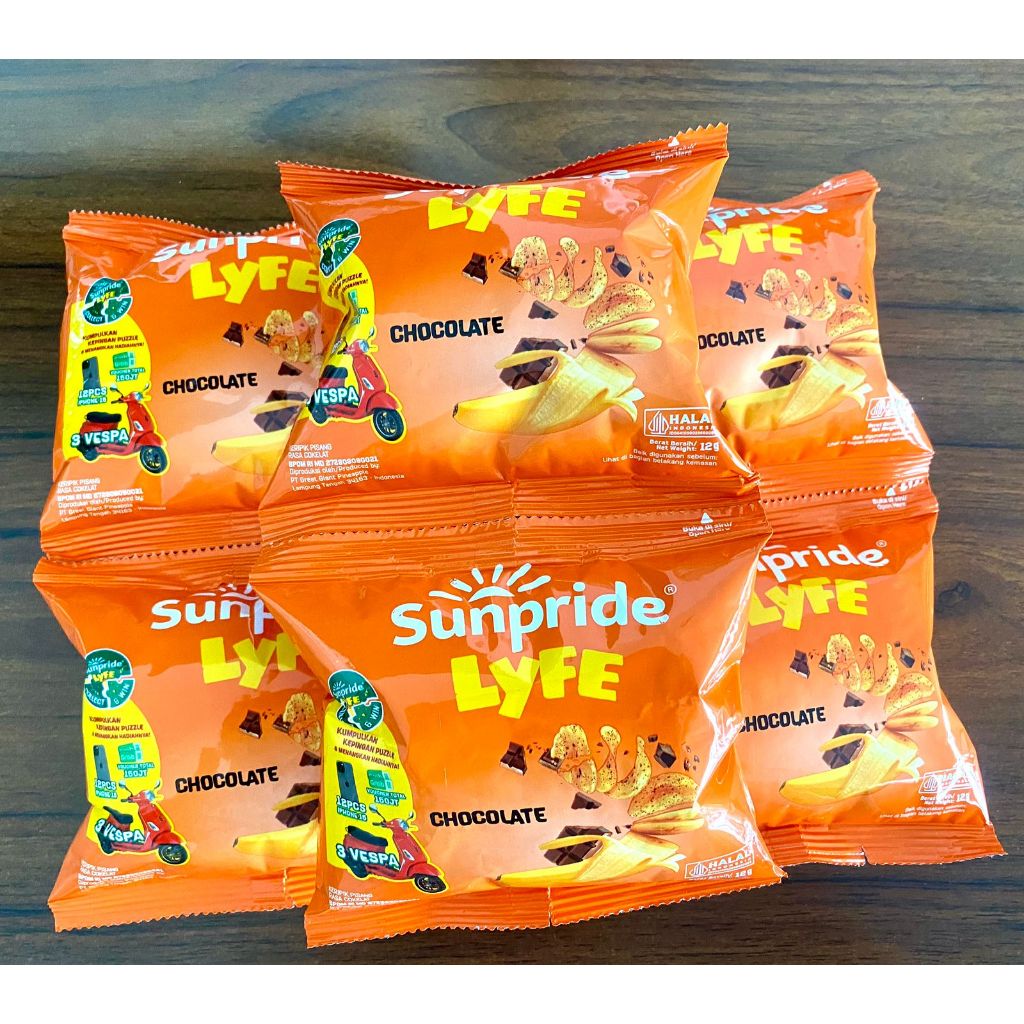 Jual paket Sunpride Lyfe Banana Chips Keripik Pisang 1 Renceng isi 20 pcs @12gr | Shopee Indonesia