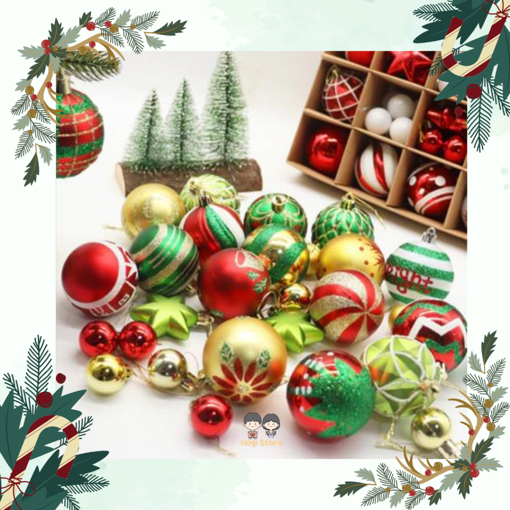 Jual Bola Natal Premium 6CM 6pcs Motif Painting Ornamen Hiasan Pohon ...