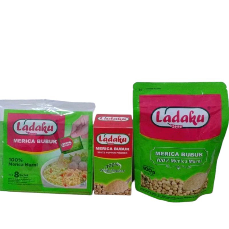 Jual Ladaku Merica Bubuk Putih 100gr Pouch 35gr Botol 8x1gr Sachet ...
