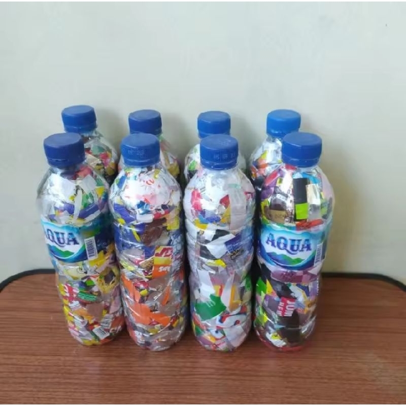 Jual Ecobrick Botol Akua 600ml dan 1500ml isi padat - Ecobrick Ramah ...