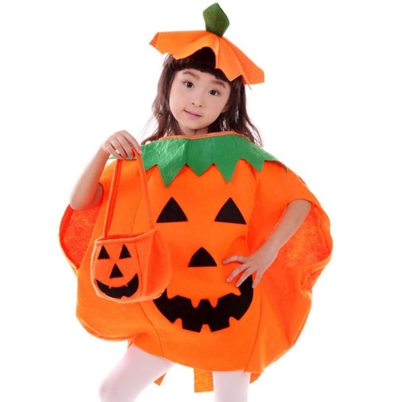 Jual MS | Kostum pumpkin + topi / kostum labu halloween / baju cosplay ...