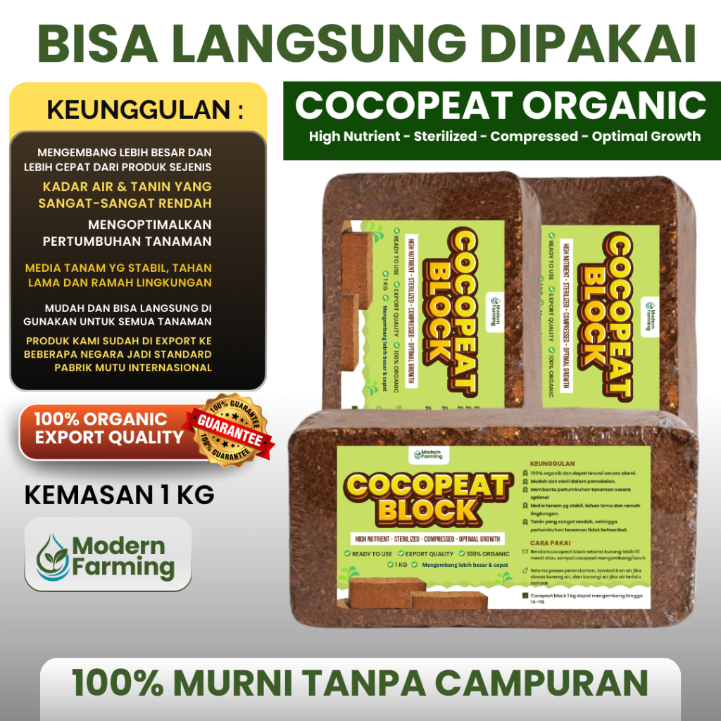 Jual Cocopeat Media Tanam Blok | Cocopeat Block 1kg 5kg | Kokopit Media ...