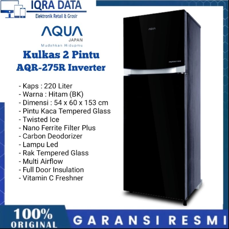 Jual Kulkas Aqua 2 Pintu 220 Liter AQR-D275R inverter Garansi Resmi 12 Tahun | Shopee Indonesia