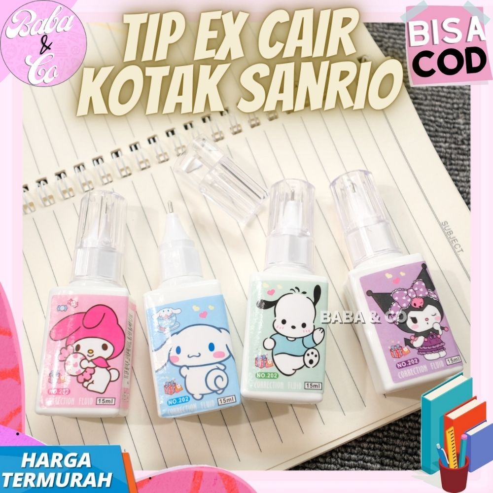 Jual TIP EX CAIR SANRIO KOTAK CORRECTION TIP X SANRIO LUCU UNIK TIP EX ...