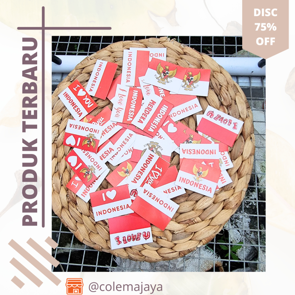 Jual Stiker Bendera Merah Putih Stiker pipi||ticker Merah Putih/Sticker ...