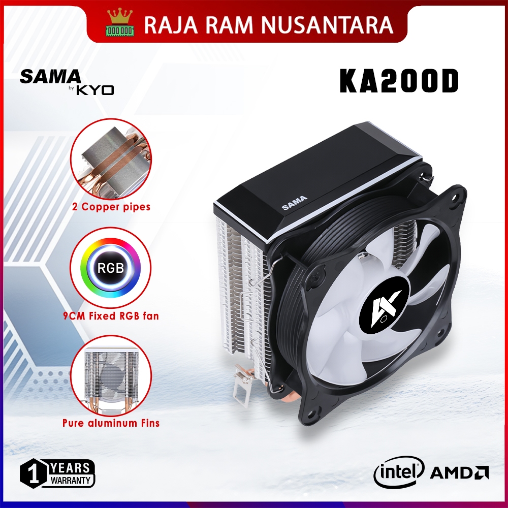 Jual KYO SAMA KA200D CPU COOLER RGB FAN PROCESSOR COOLER RGB 2 Heatpipe ...