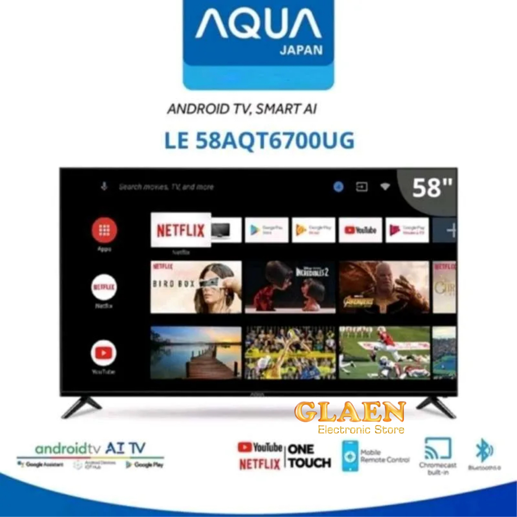 Jual Led Aqua Android TV 58 Inch LE58AQT6700UG | TV Aqua Andorid ...