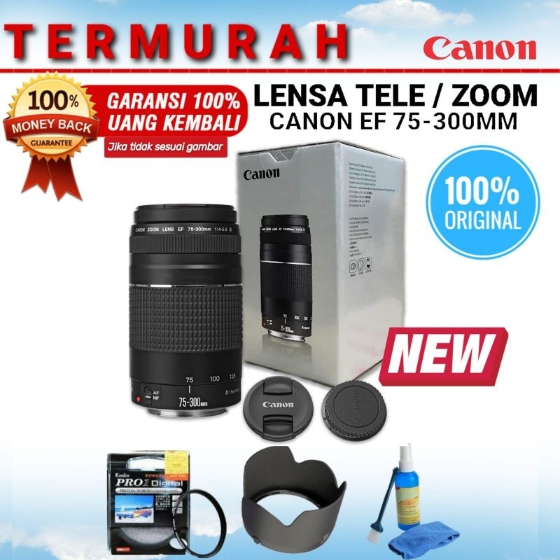 Jual LENSA TELE ZOOM CANON EF 75-300MM PRODUK ORIGINAL BERGARANSI ...