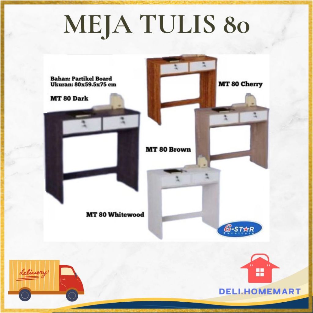 Jual Meja Tulis Kios 80cm Minimalis Kekinian dengan Laci dan Kunci ...