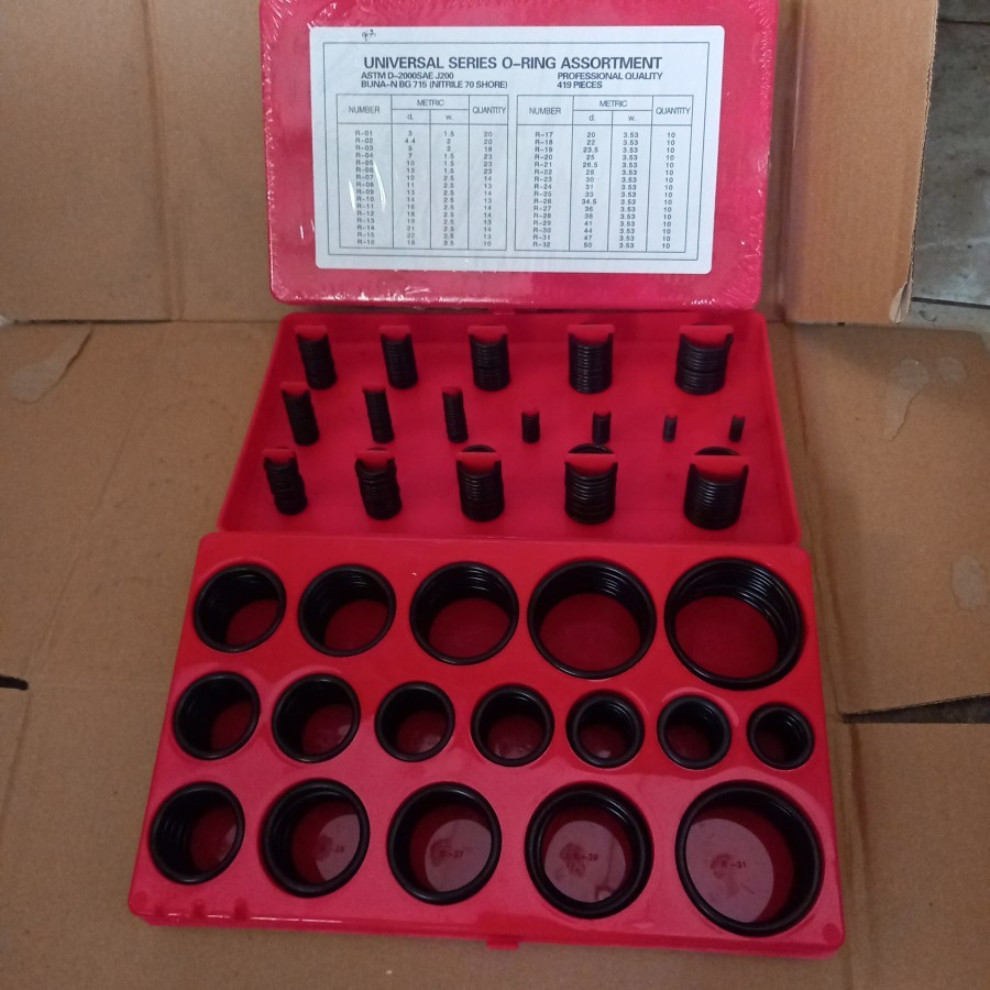 Jual Set Oring Karet Seal O ring 419 Pcs 34 Ukuran O-Ring Set BELTER | Shopee Indonesia