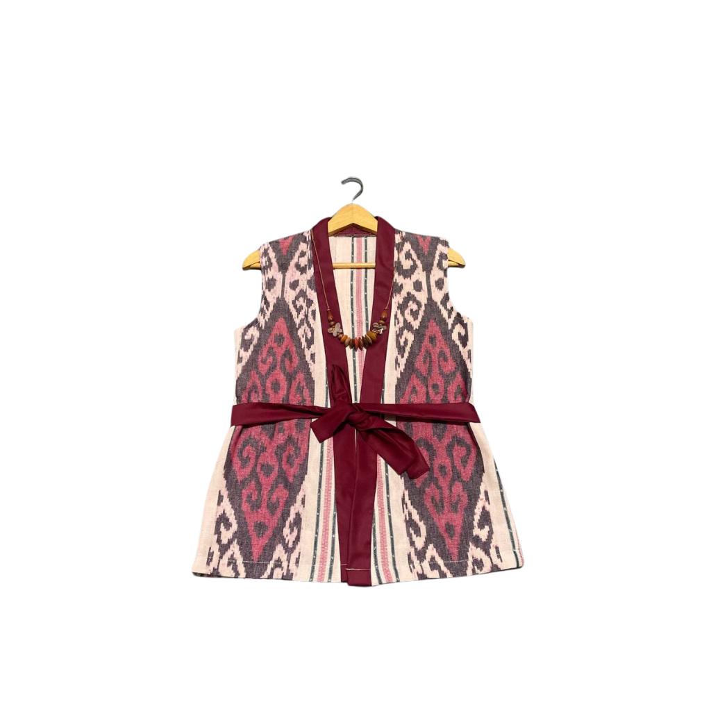 Jual OUTER TENUN/ VEST TENUN RED VELVET TENUN ETNIK NUSANTARA | Shopee ...