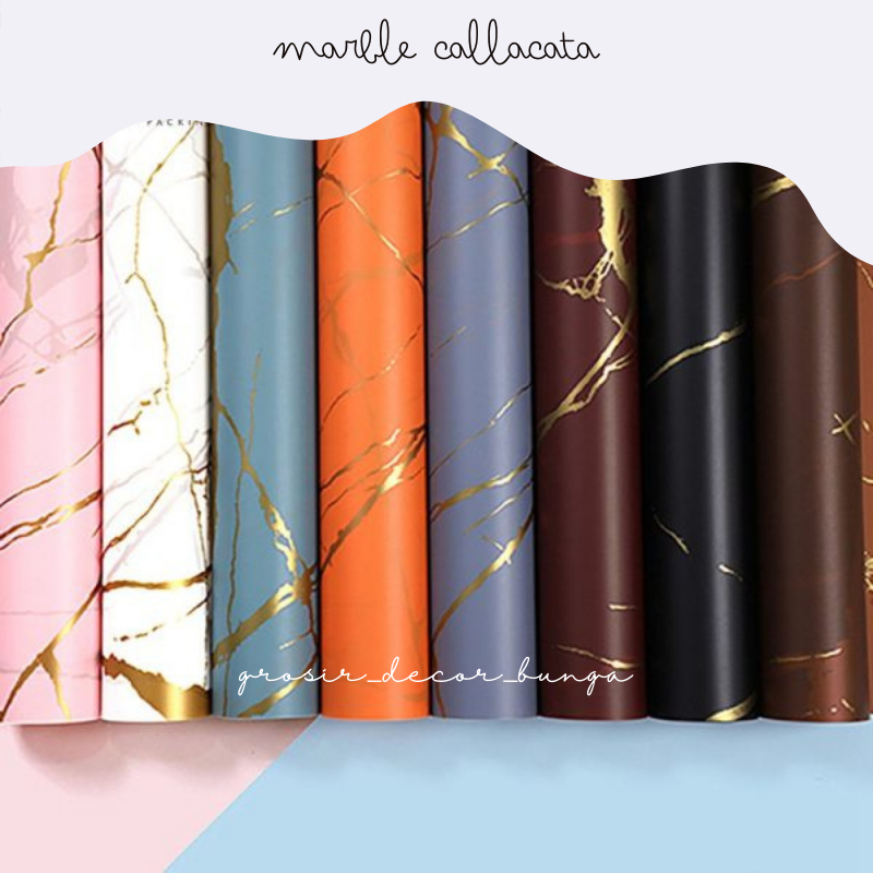 Jual [ECO] WRAPPING PAPER MARBLE CALACATTA GOLD Flower Wrapping Paper ...