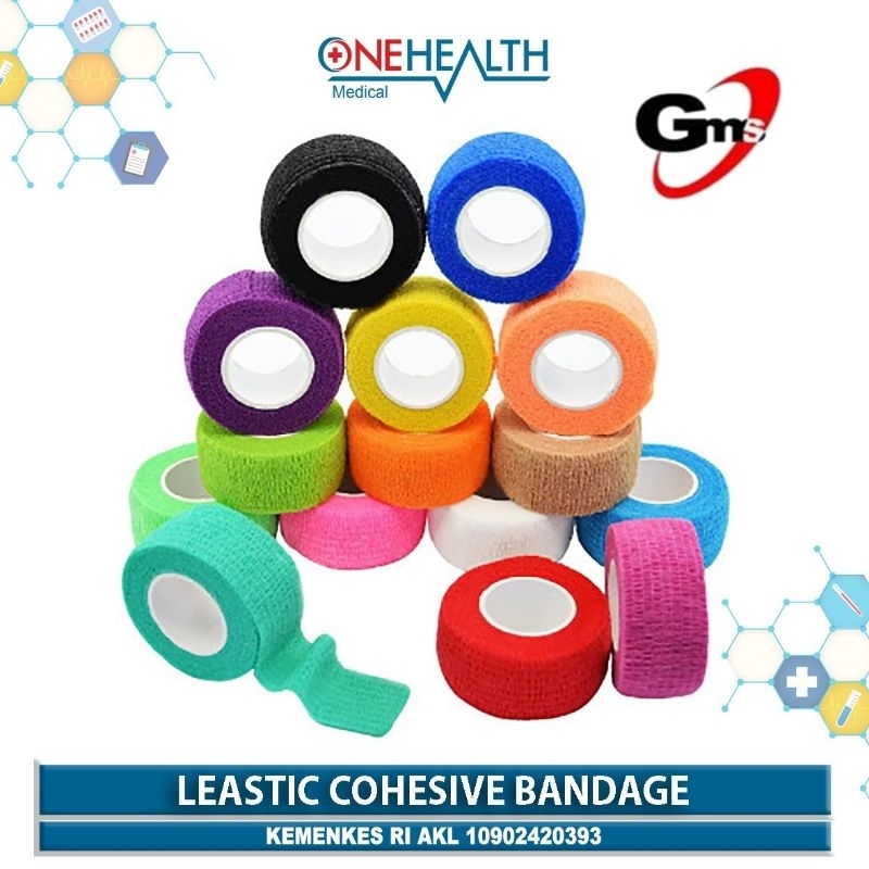 Jual Onehealth Cohesive Tape 2.5cm x 4.5m Finger Tape Wirst Tape Perban ...