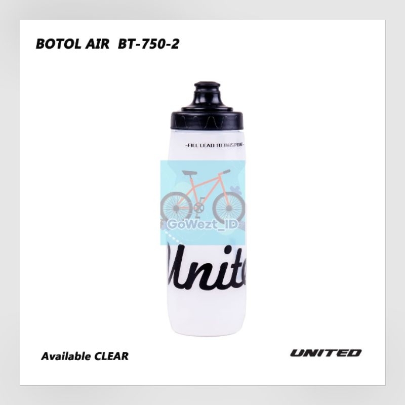 Jual Botol Air Minum Sepeda 750 ml United Transparan Plastik Anak BMX ...