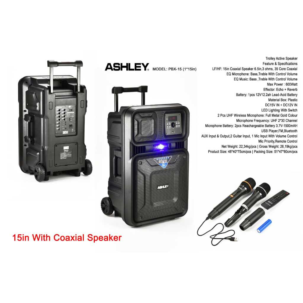 Jual SPEAKER PORTABLE ASHLEY PBX15 PBX 15 ORIGINAL | Shopee Indonesia
