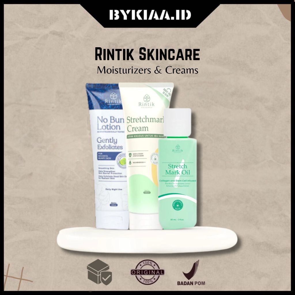 Jual Rintik Skincare - Stretch Mark Oil 90ml / Stretchmark Cream 200ml / No Bump Lotion 100ml ...