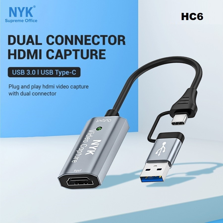 Jual NYK HDMI Video Capture Type C USB 3.0 - HC6 | Shopee Indonesia