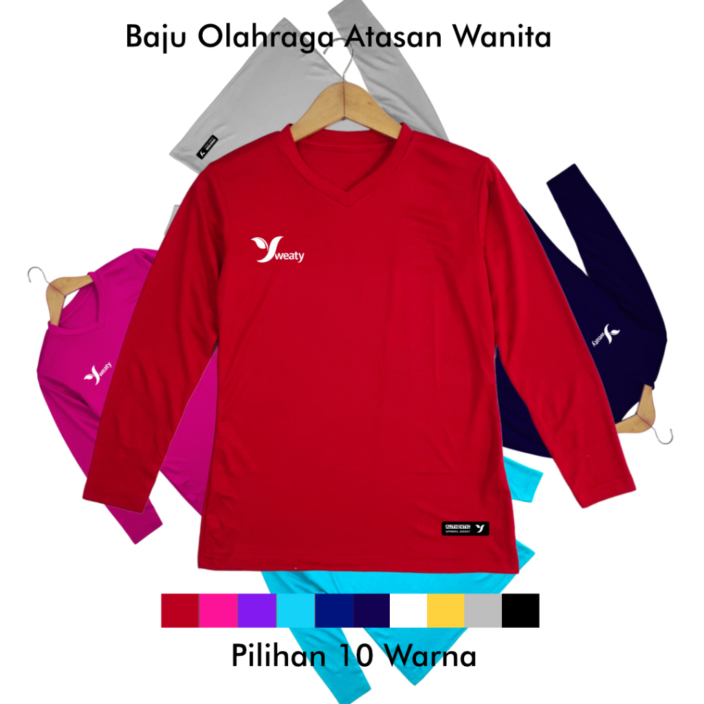 Jual Baju Olahraga Wanita Lengan Panjang Kaos Jersey Dry Fit Running Zumba Lari Yoga Fitness ...