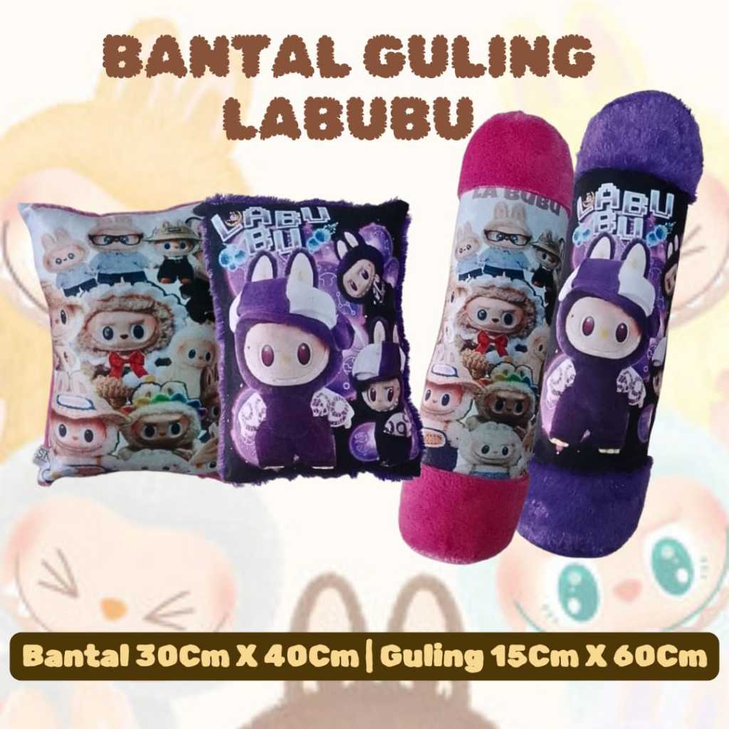 Jual Bantal guling anak balita motif LABUBU /bahan halus/bisa untuk ...