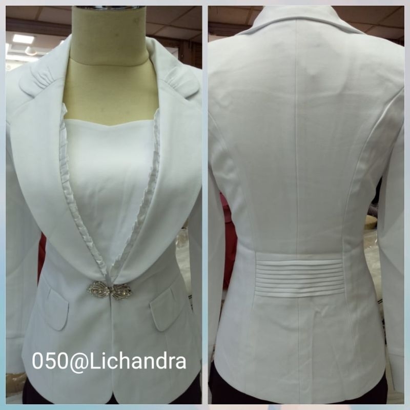 Jual Blazer Lichandra Original Seragam Pns Wanita Blazer Putih Seragam ...