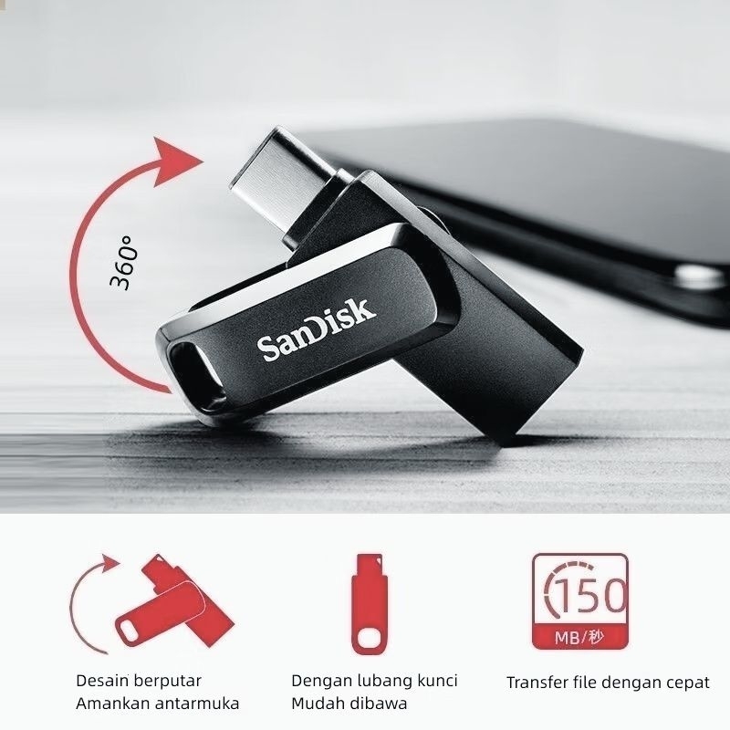 Jual Flashdisk OTG Type C & USB 64GB Sandisk Dual Drive | Shopee Indonesia