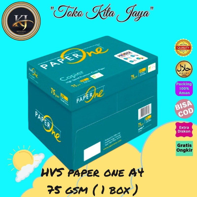 Jual Kertas Hvs paper one A4 75 gsm ( 1 box ) | Shopee Indonesia