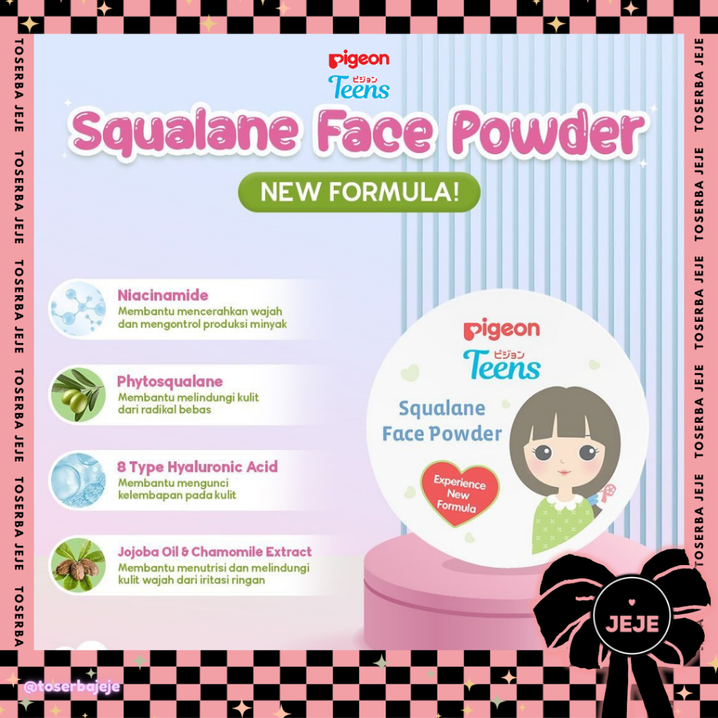 Jual Pigeon Teens Squalane Face Powder Translucent 12gr | bedak tabur ...