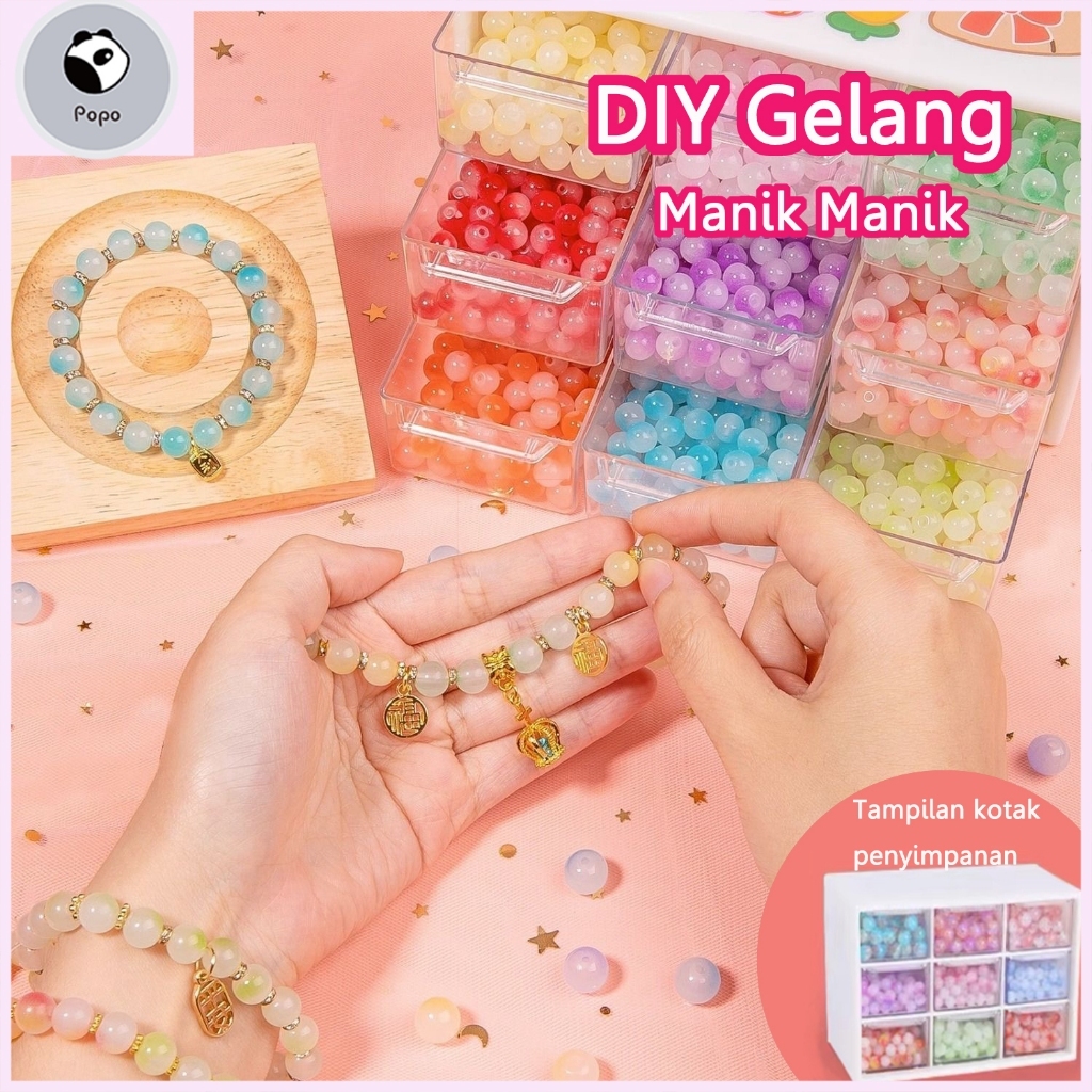 Jual POPO 675PCS DIY Gelang Set Manik Manik Kristal DIY Bracelet Gelang ...