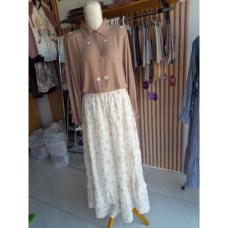 Jual Rok bkk import susun katbol set kemeja twill bordir kemeja murah ...