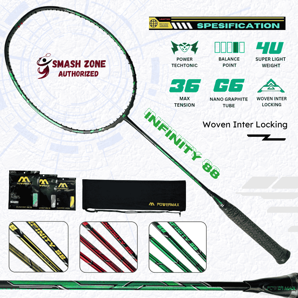 Jual Raket Badminton Power Max INFINITY 88 Special Edition Original 36 ...