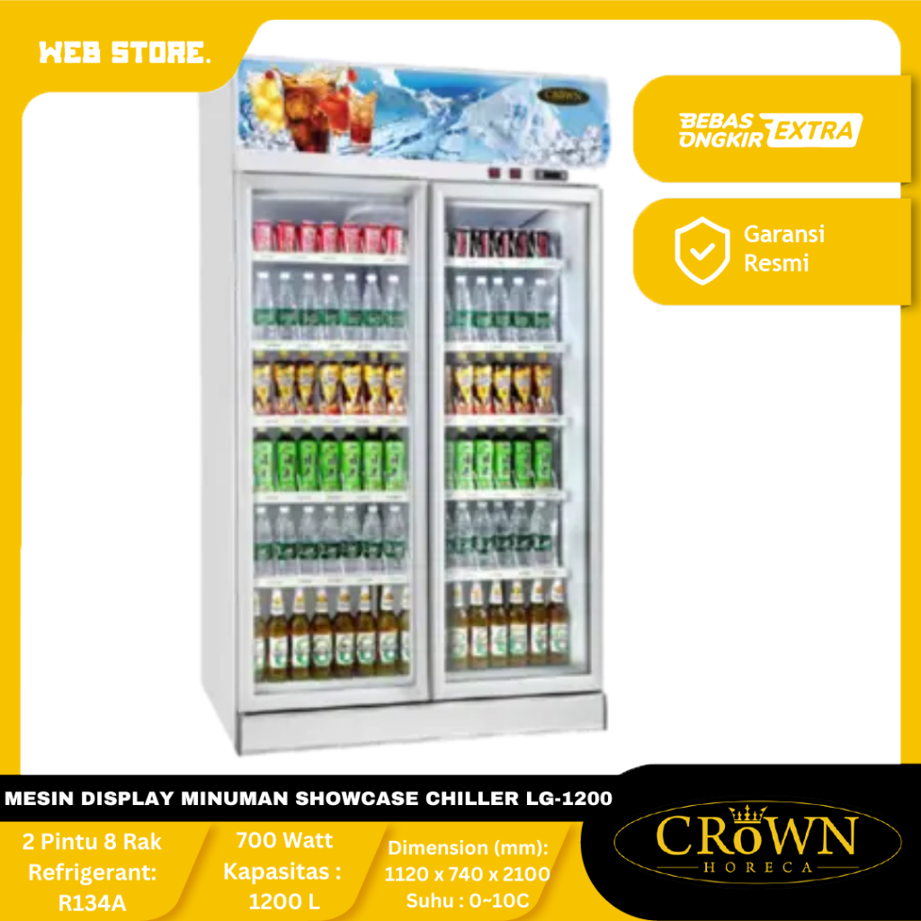Jual Mesin Pendingin Display Minuman Showcase Chiller 2 Pintu 8 Rak LG ...