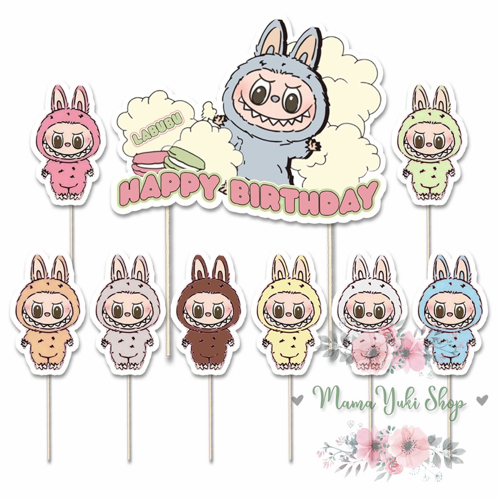 Jual Topper Cake Hiasan Kue Ulang Tahun Anak motif LABUBU CARTOON ...